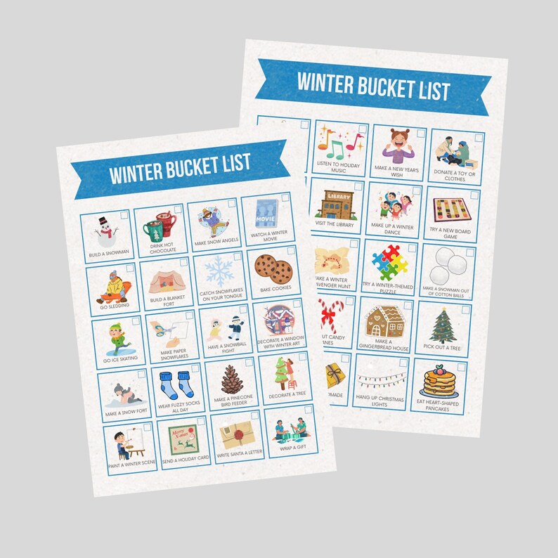 Seasonal Bucket List for Kids – Printable Activity Checklists for ...