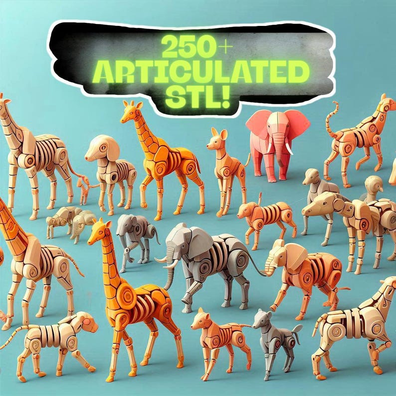 250+ Articulated Animal STL Files Bundle | 3D Printable Poseable ...