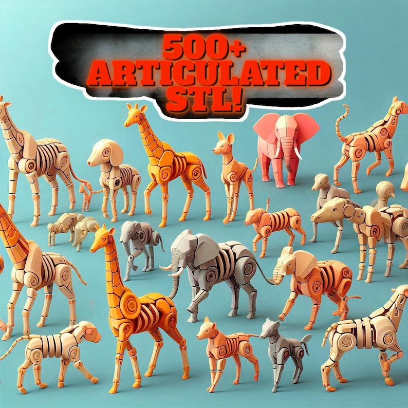 500+ Articulated Animal STL Files: 3D Printable Poseable Creatures ...