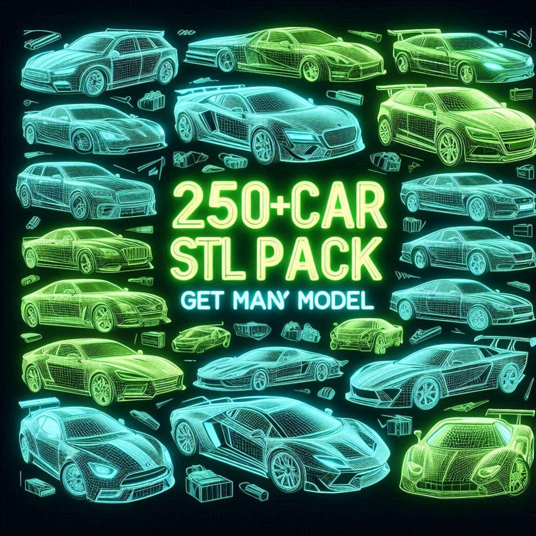 250 Car STL Files Bundle | 3D Printable Vehicle Models | Classic ...