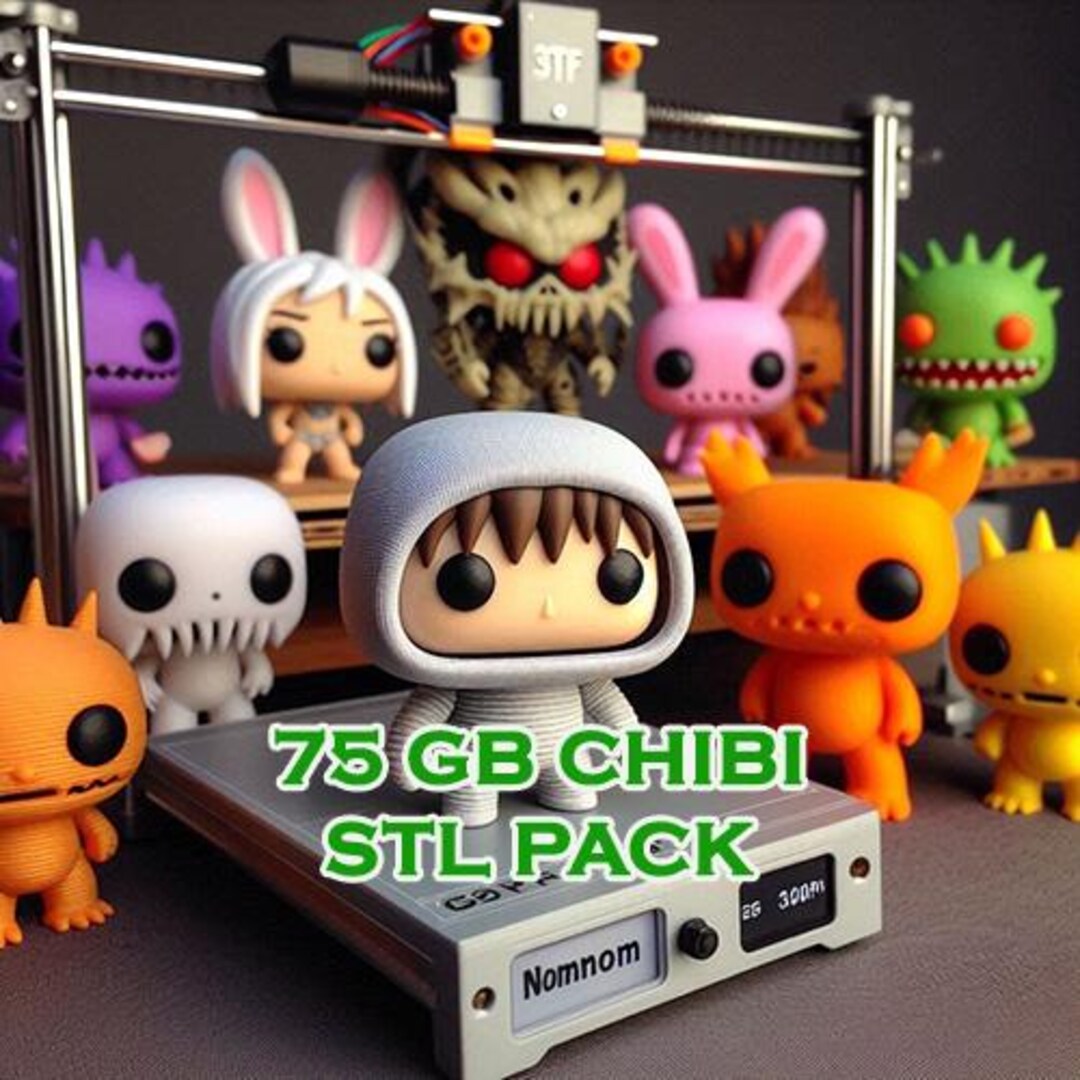 Chibi & Nomnom STL Bundle | 75GB+ Cute 3D Printable Figures | Kawaii ...