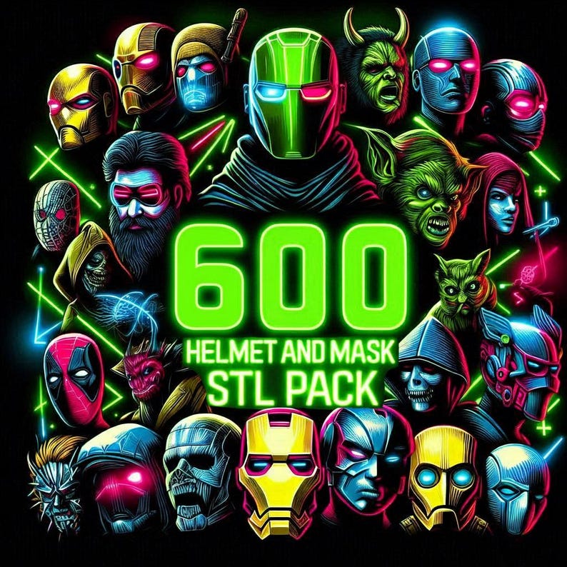 600+ Mask - Helmet STL Bundle | Movie & Game Cosplay 3D Print Files ...