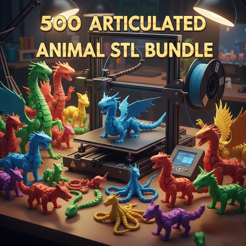 500+ Articulated Animal STL Files: 3D Printable Poseable Creatures ...