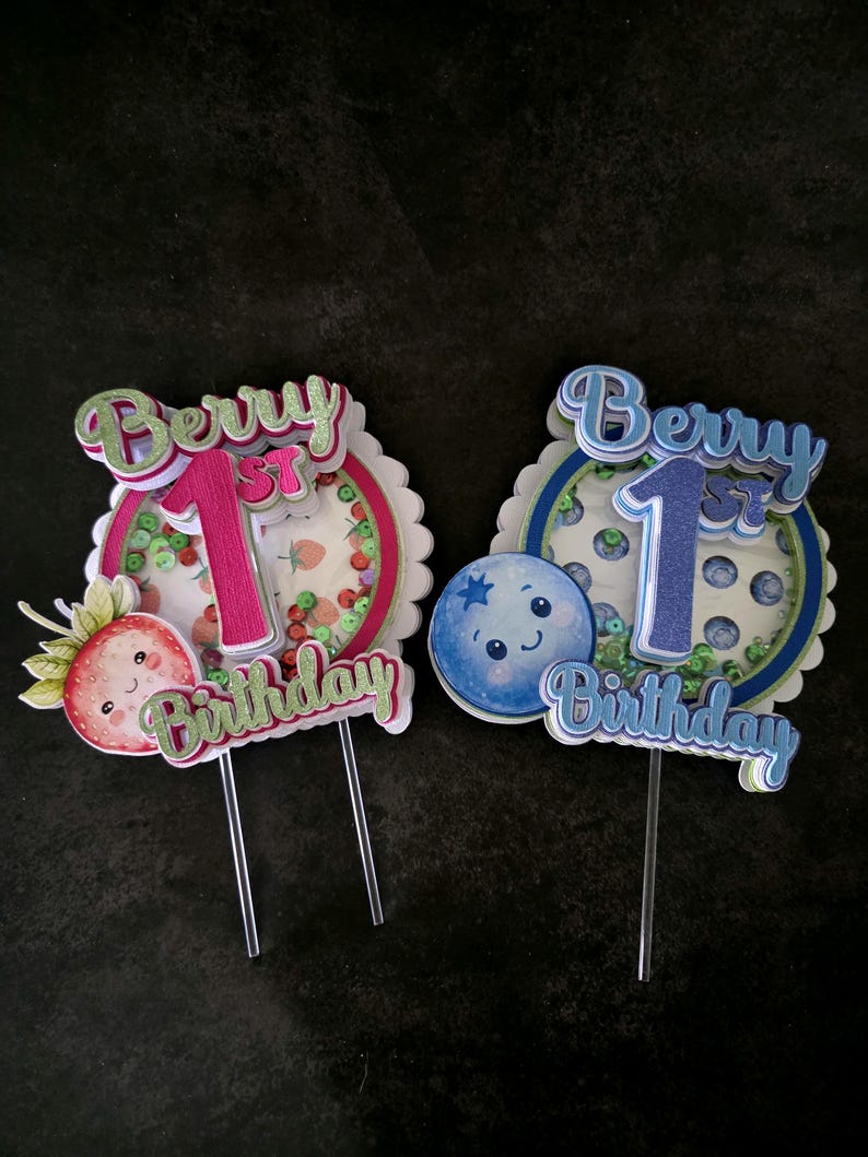 Berry First Birthday Cake Topper - Etsy