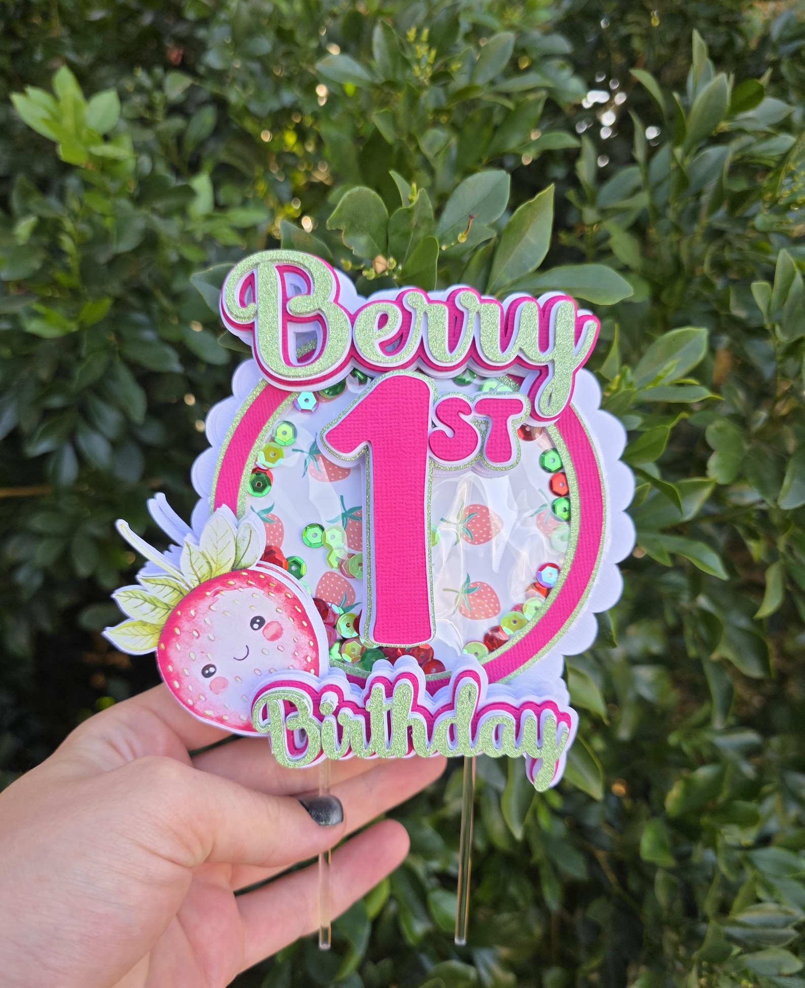 Berry First Birthday Cake Topper - Etsy
