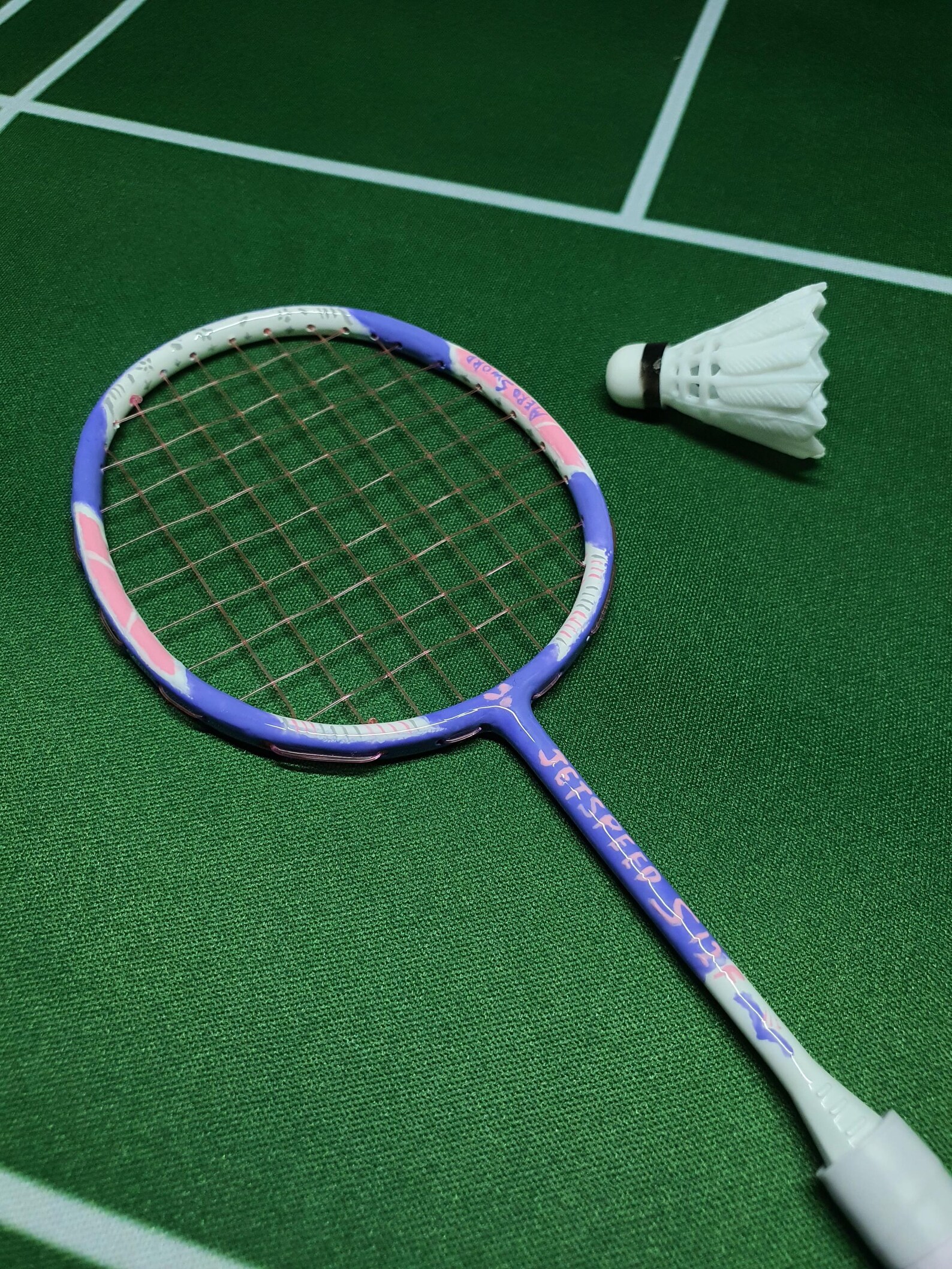 Custom Hand-painted Mini Badminton Racket + Mini Shuttlecock Keychain ...