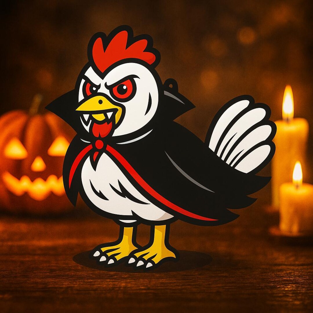 Chicken Wall Art – Vampire Chicken Halloween Decor (3D Printed) - Etsy