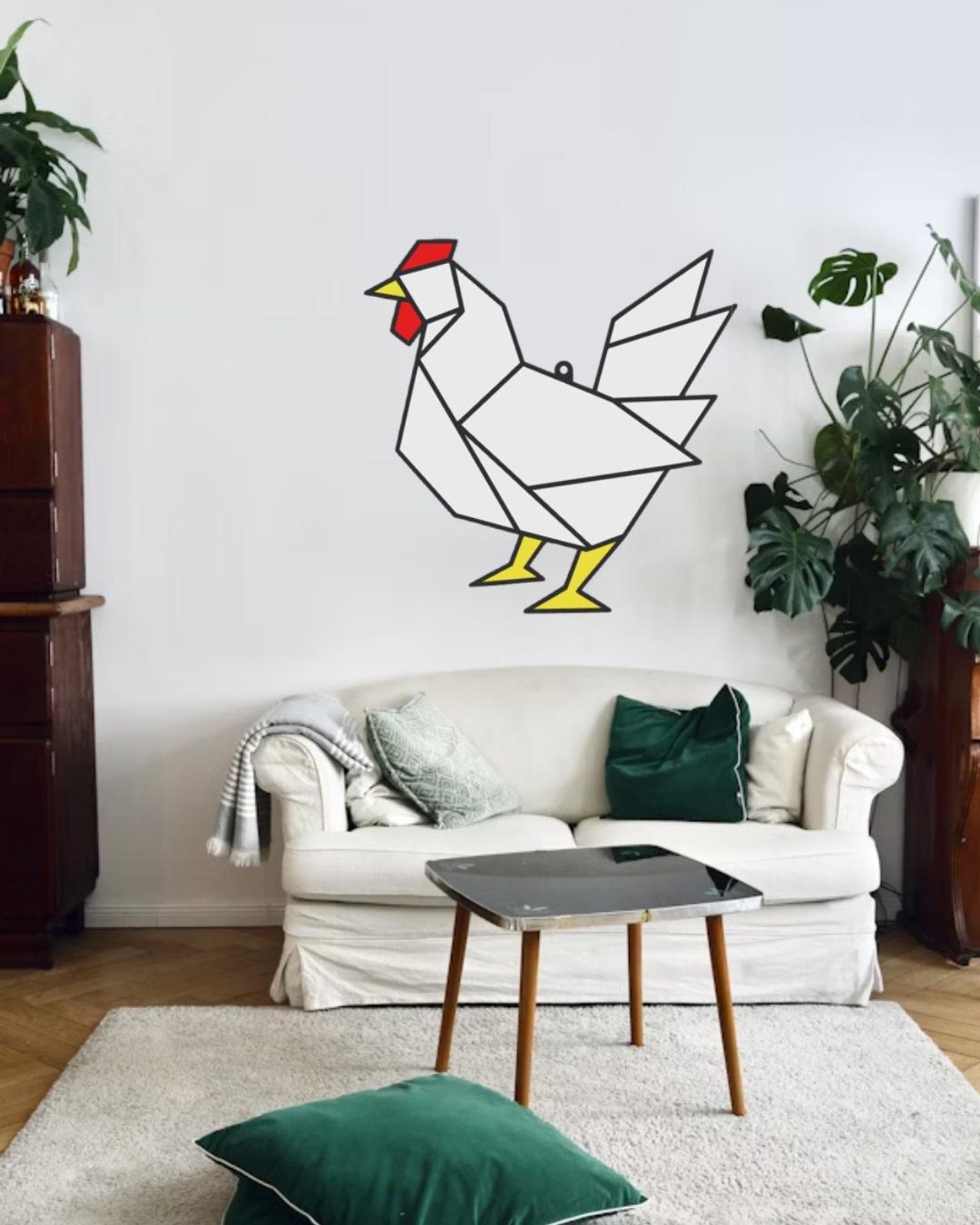 Chicken Wall Art – Origami Style Farmhouse Accent (3D Printed) - Etsy
