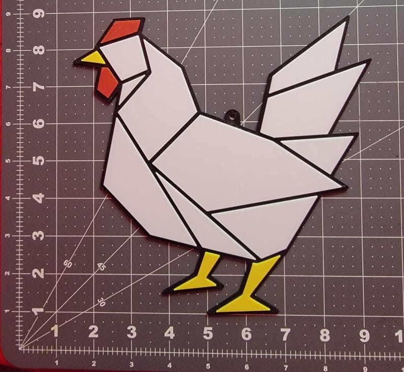 Chicken Wall Art – Origami Style Farmhouse Accent (3D Printed) - Etsy