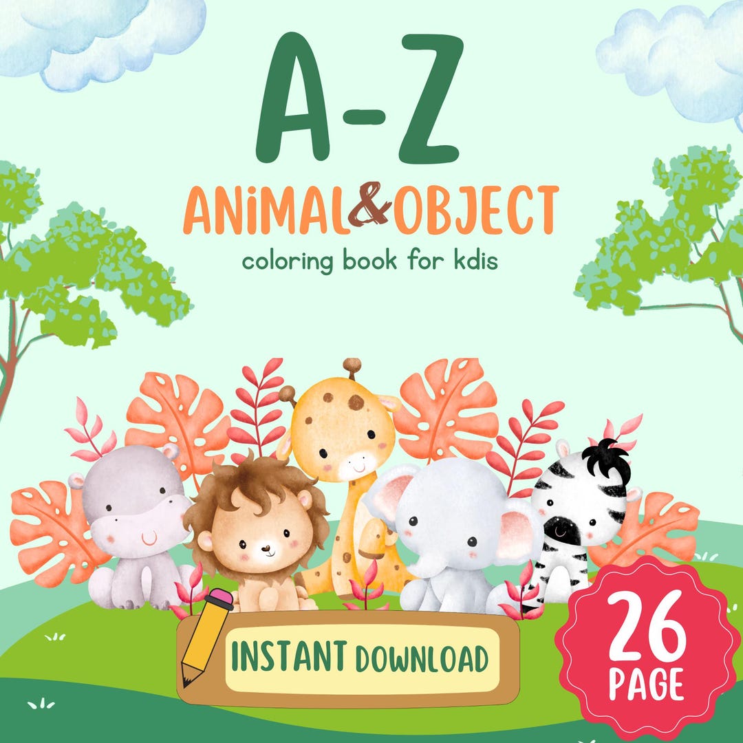A-Z Animal Coloring Book: Printable Alphabet Activity for Kids (PDF ...