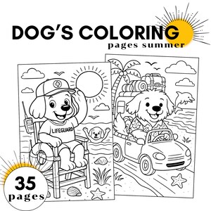 Dog’s Coloring Page Summer,coloring Summer for Kiss,printable Coloring ...