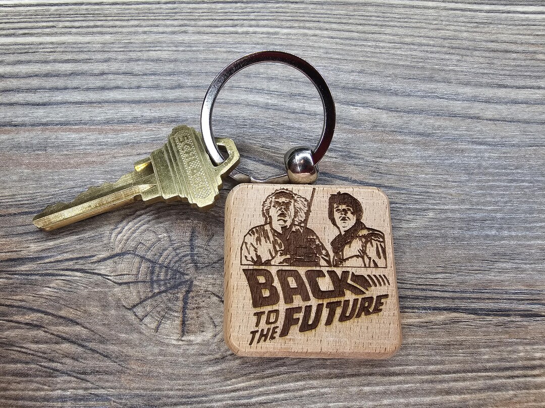 Laser Engraved "back to the Future" Keychain **both Sides Engraved** - Etsy