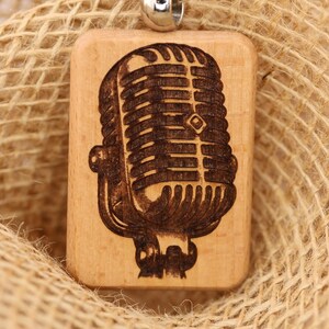 Microphone Keychain: Musician Gift (hardwood, Double-sided Engraved) - Etsy