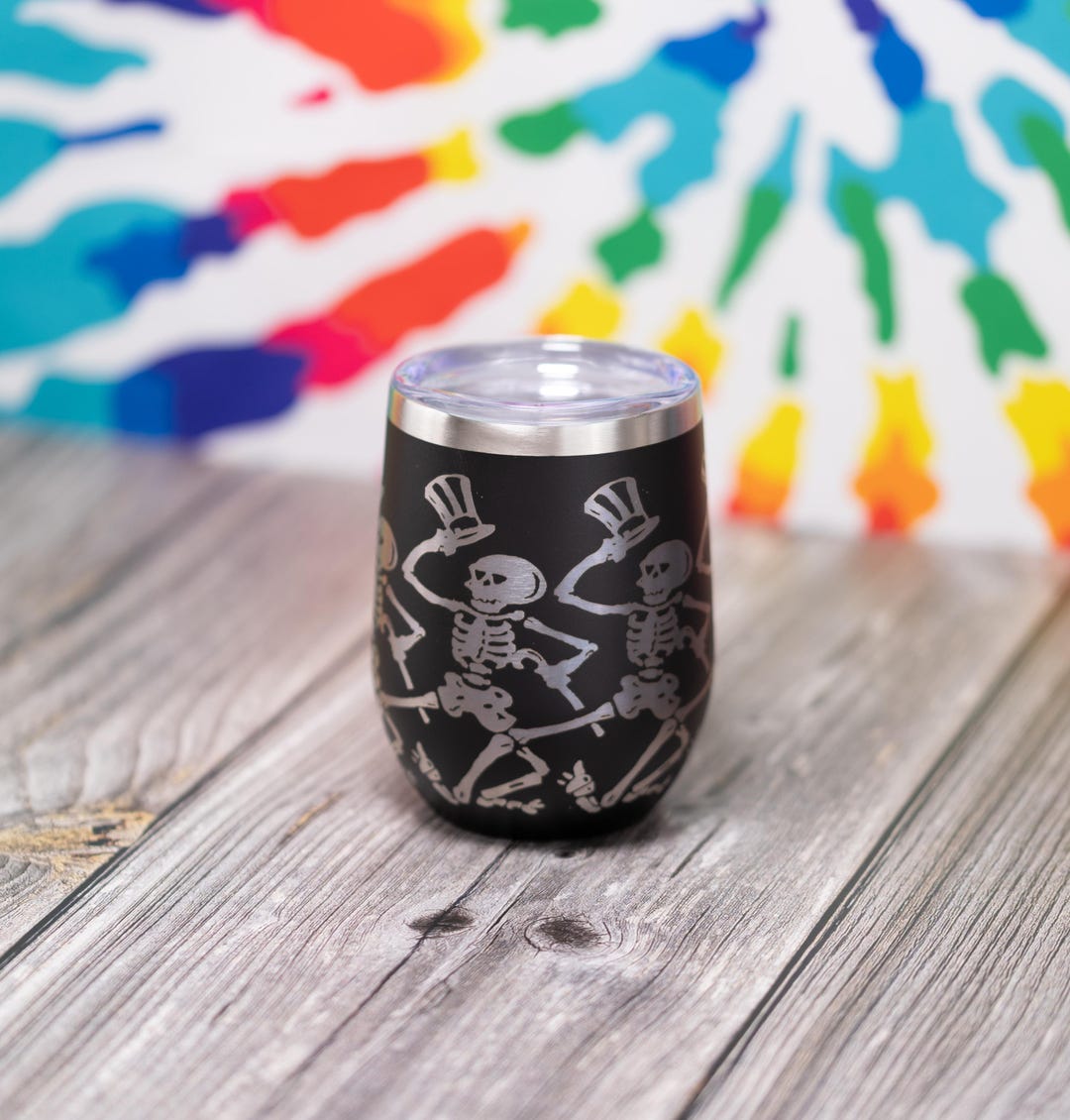 Grateful Dead Dancing Skeletons Wine Tumbler – 14oz or 20oz – Laser ...