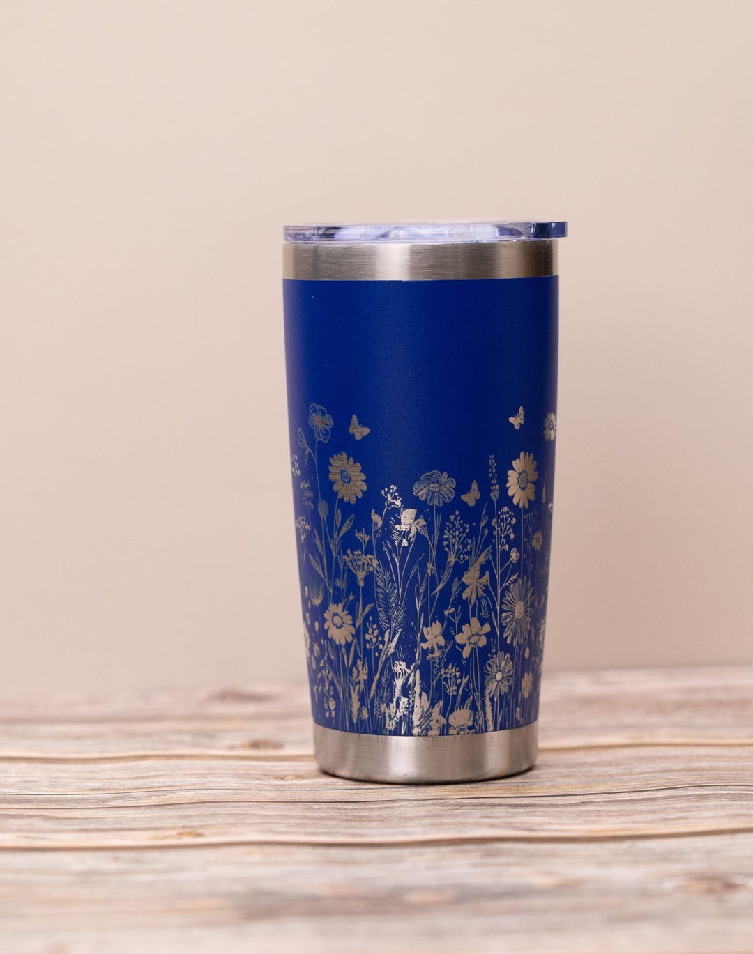 Wildflowers Laser Engraved Tumbler | Floral Insulated Stainless-steel ...