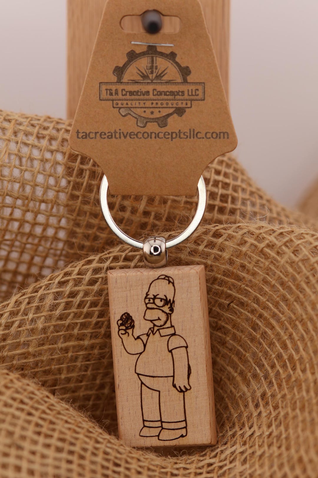 Simpsons Hardwood Keychain, Homer Double-sided (cartoon Collectible) - Etsy