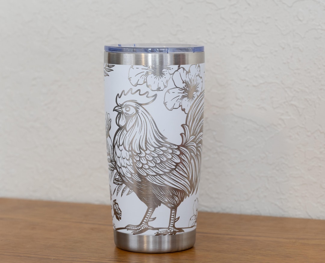 Farmhouse Rooster Tumbler: Laser Engraved Stainless Steel, 20oz - Etsy