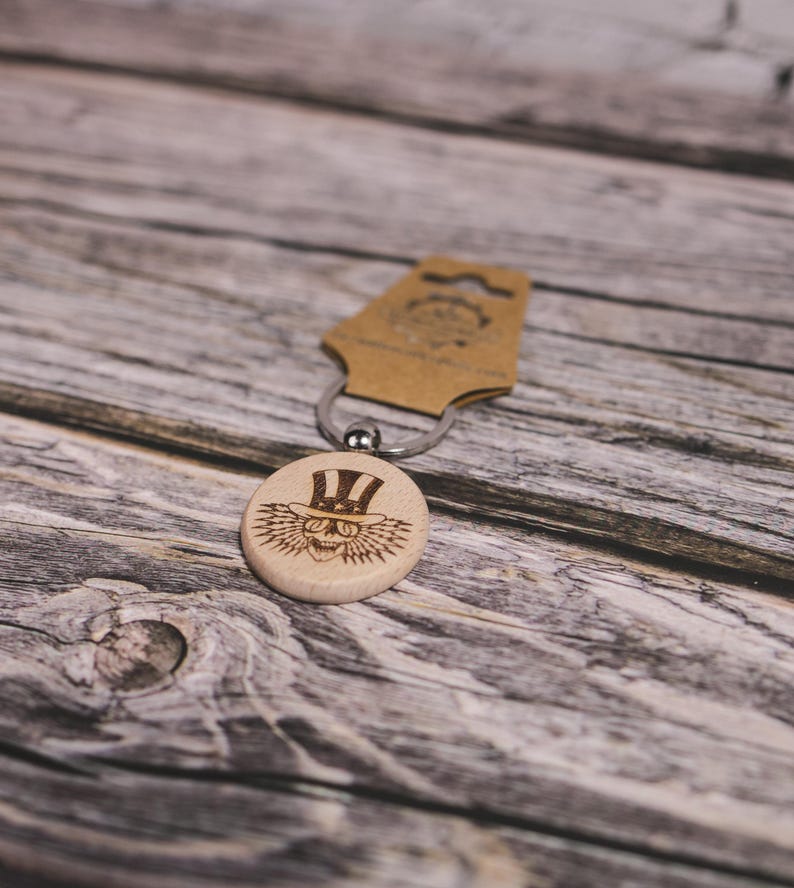 Uncle Sam Keychain: Grateful Dead Design - Hardwood With Steel Ring - Etsy
