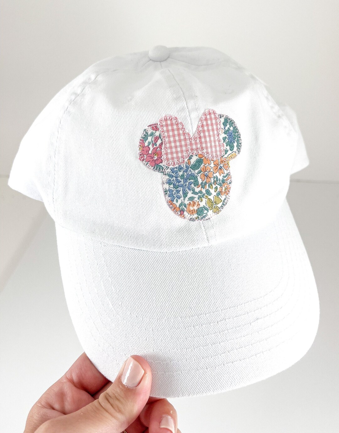 Hat-girl Mouse Ears Applique-children and Adult Sizes-white Hat - Etsy