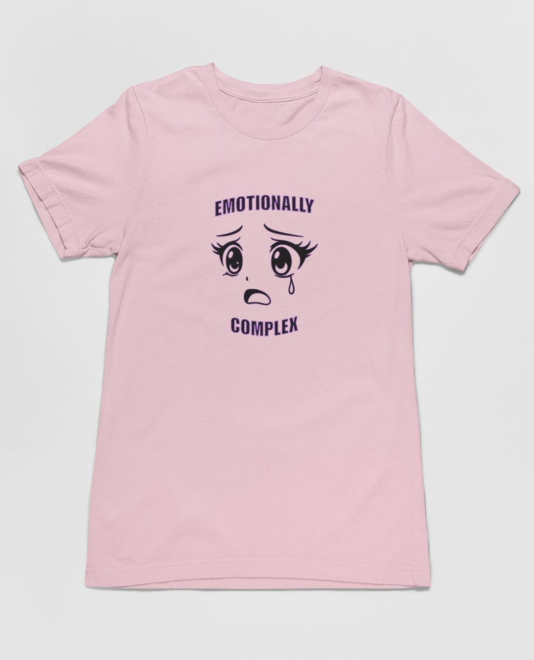 Emotionally Complex Shirt, Cute Sad Face Graphic Tee, Emotional Girl T ...