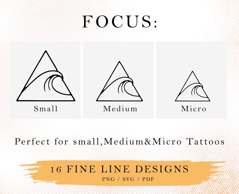 Minimalist Ocean Tattoo Designs | Fine Line Sea Art (digital Download ...