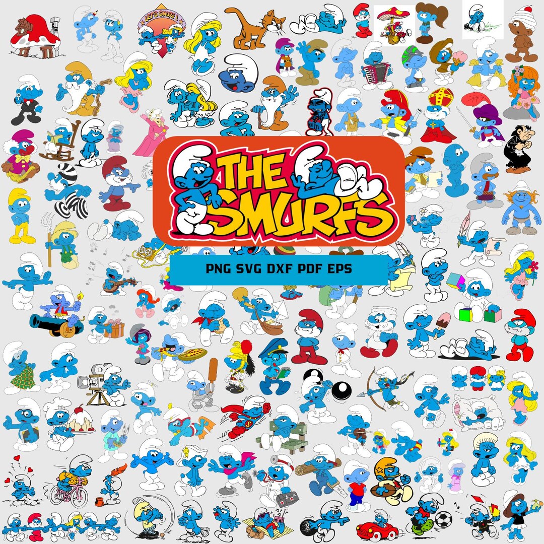 Smurfs SVG Bundle, Smurfs PNG, Smurfs Clipart, Smurfs Font, Smurfs ...