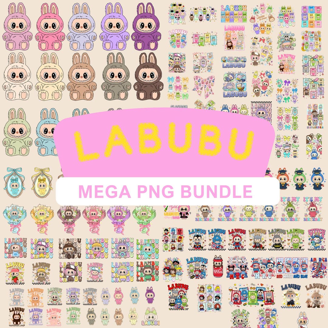 Labubu +120 Designs PNG Mega Bundle, Labubu Clipart, Labubu PNG, Vetor ...