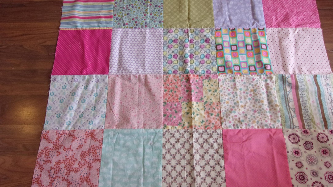Pastel Patchwork Quilt Top Early 2000s Fabric Ready to Be Sandwiched ...