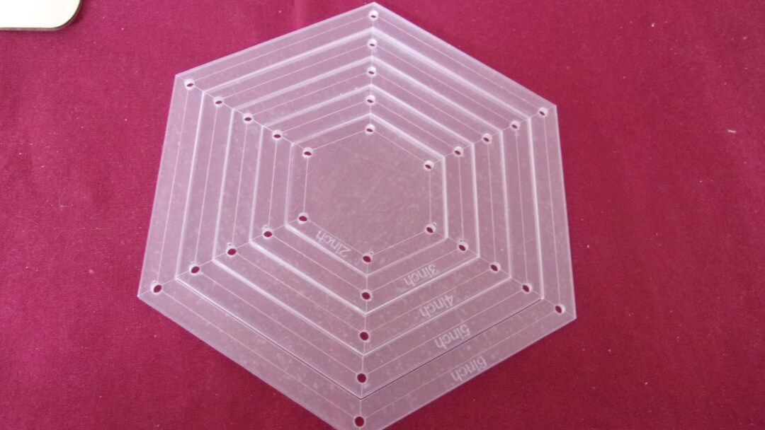 Nesting Hexagons for Grandmother's Flower Garden 5 Sizes 2 to 6 Inch ...