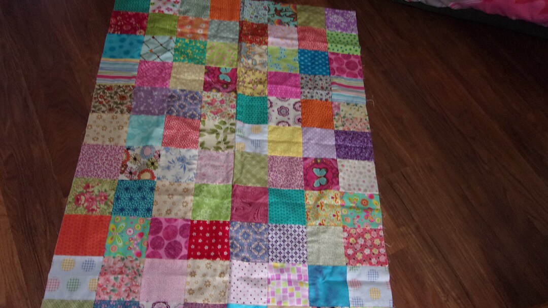 Patchwork Quilt Top Early 2000s Fabric Ready to Be Sandwiched and ...