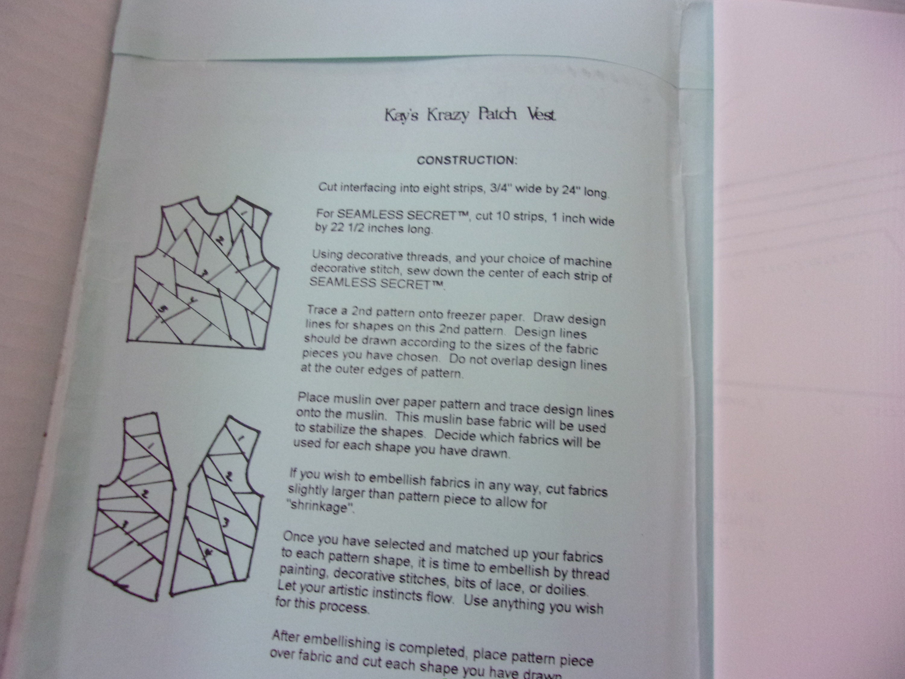 Kay's Krazy Patch Vest Wearable Art by Kay Bryant Complete Pattern and ...