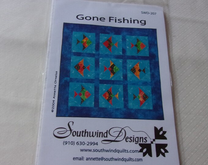 Gone Fishing Quilt Pattern Southwind Designs Annette Ornelas Dimensional Quilt Patterns - Etsy
