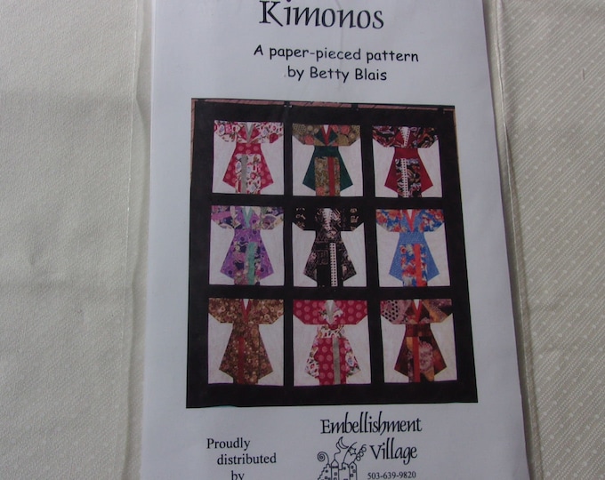 Kimonos Paper Pieced Quilt Pattern From Betty Blais and Embellishment ...