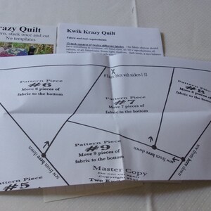 Kwik Krazy Quilt A Freezer Paper Pattern From Two Kwik Quilters TKQ01 ...