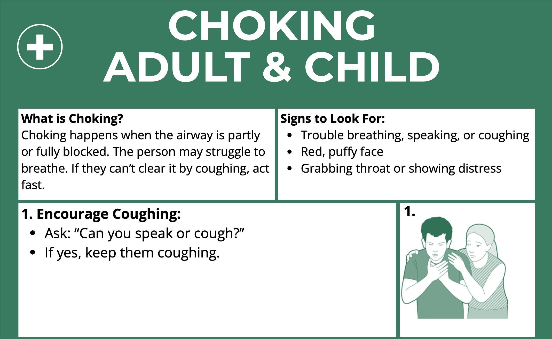 Choking First Aid Guide Adult and Child Choking First Aid Chart ...