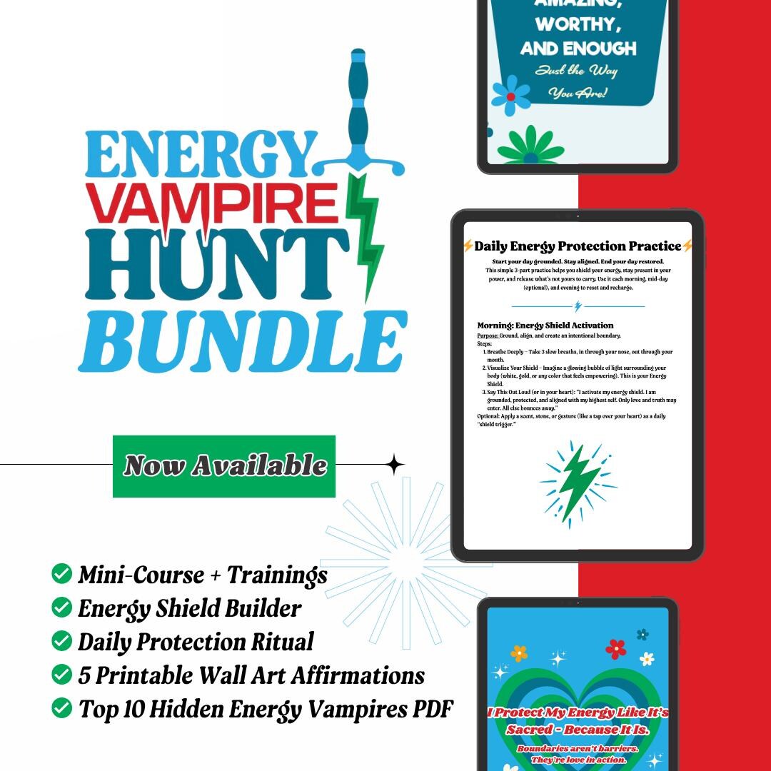Energy Vampire Hunt Bundle – Printable Shield Guide, Daily Protection ...