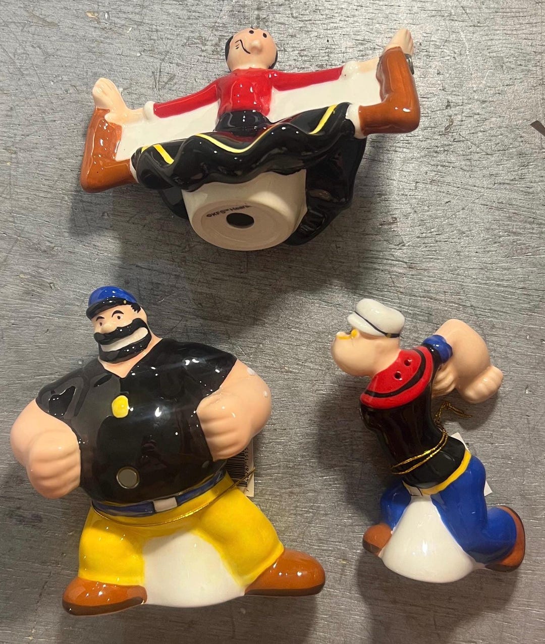 Westland Giftware Popeye Magnetic Olive Oyl in the Middle Salt & Pepper ...