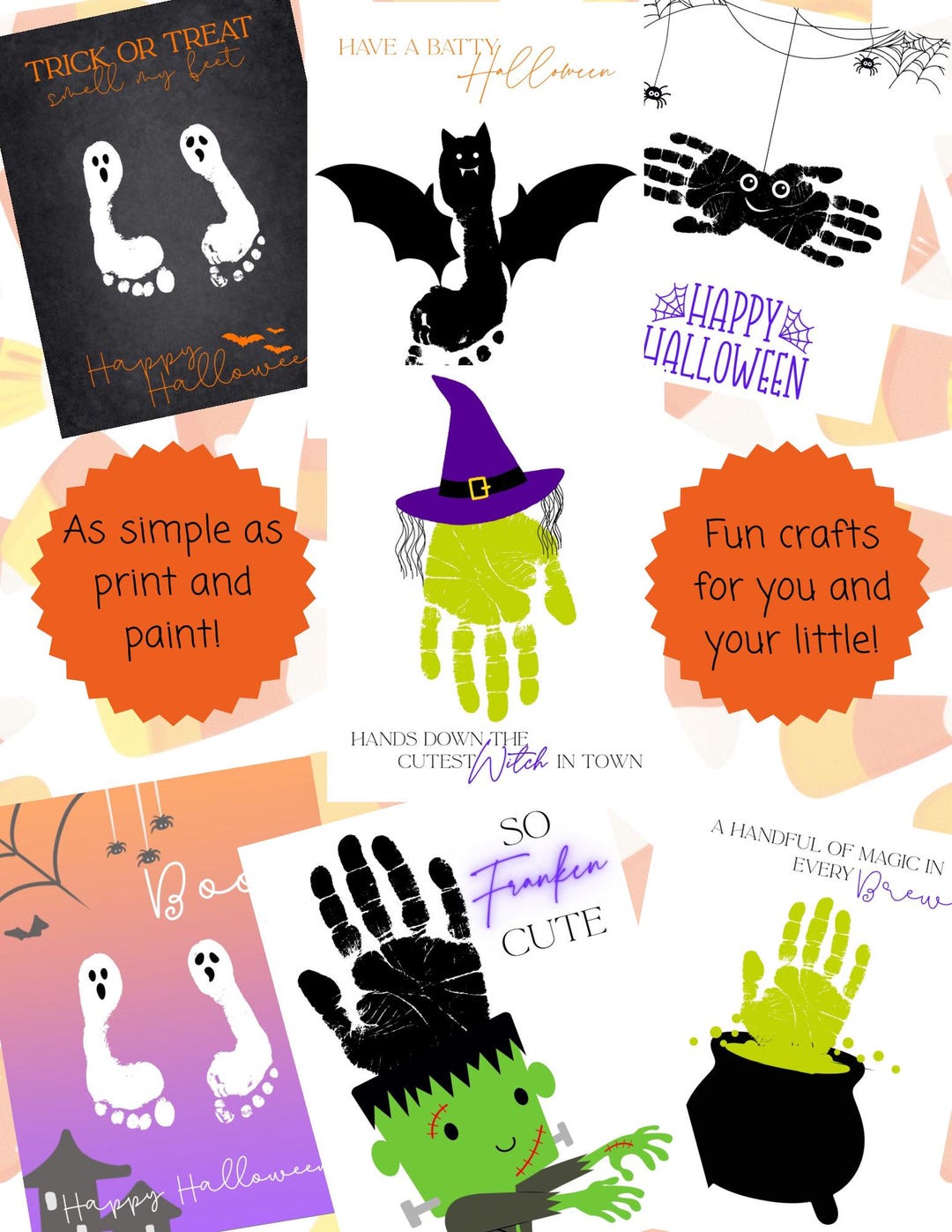 Halloween Handprint Footprint Art: Spooky DIY Keepsake (instant ...