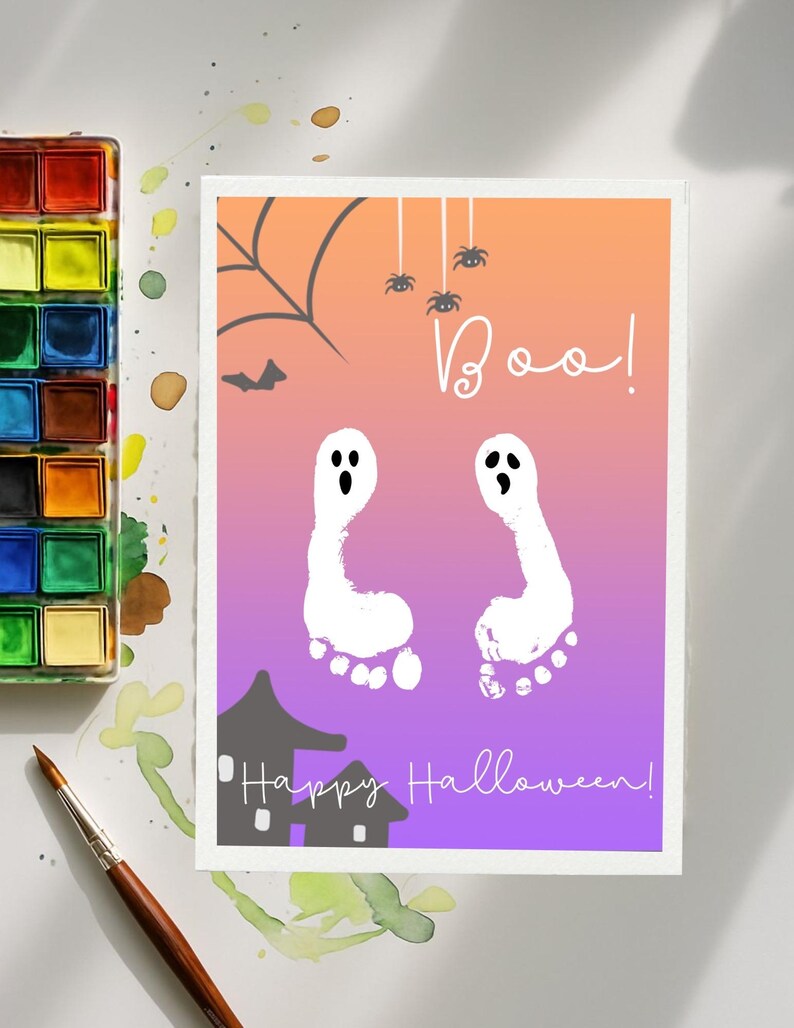 Halloween Handprint Footprint Art: Spooky DIY Keepsake (instant ...