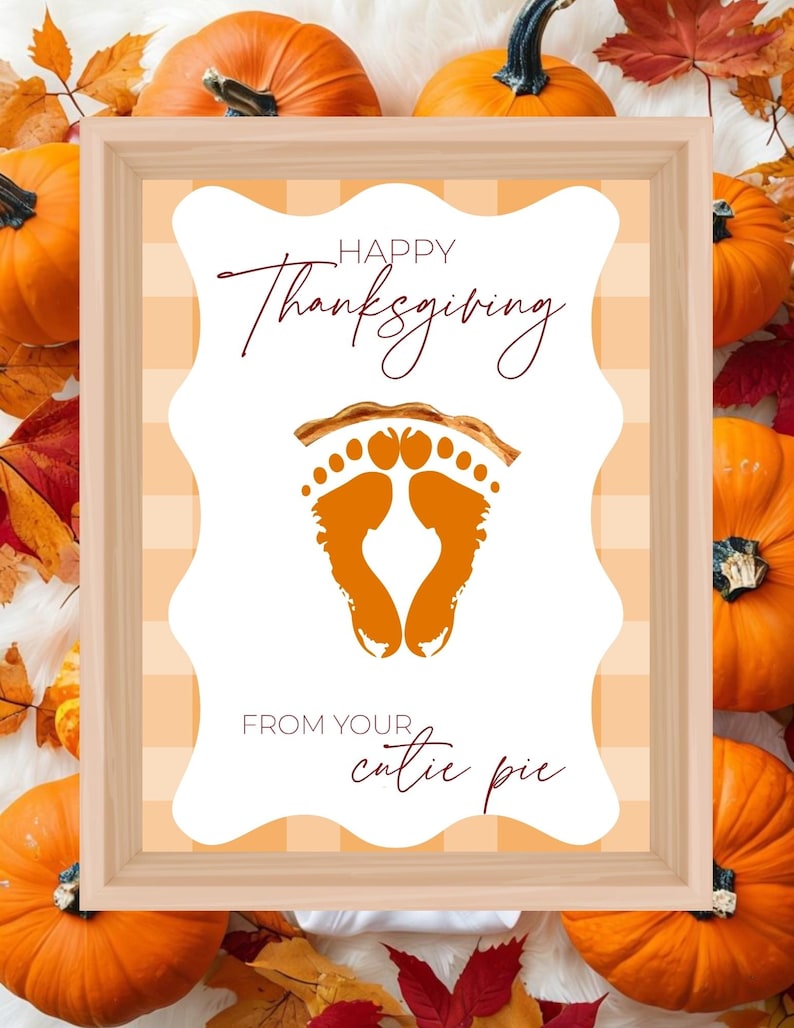 Fall Pumpkin Pie Footprint Craft | Baby Keepsake Toddler Handprint Art ...