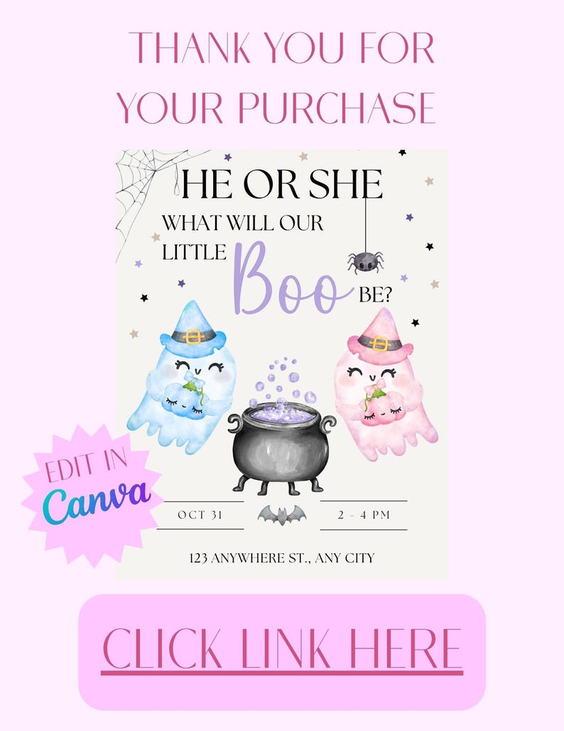 Halloween Gender Reveal Invitation: Boo or Ghoul, Spooky Baby Shower ...