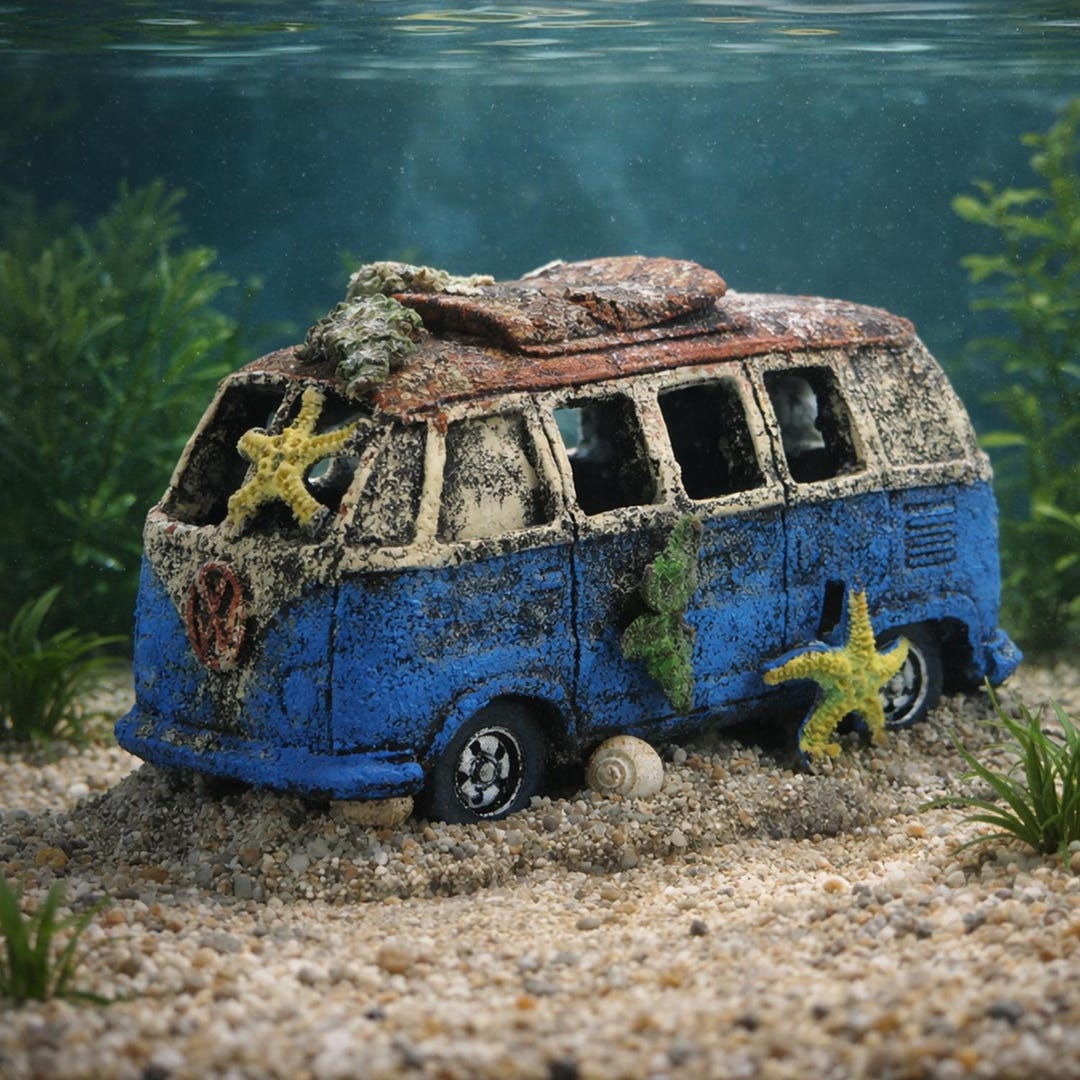 Aquarium & Terrarium Resin Car Hide, Vintage Vehicle Cave Decor for ...