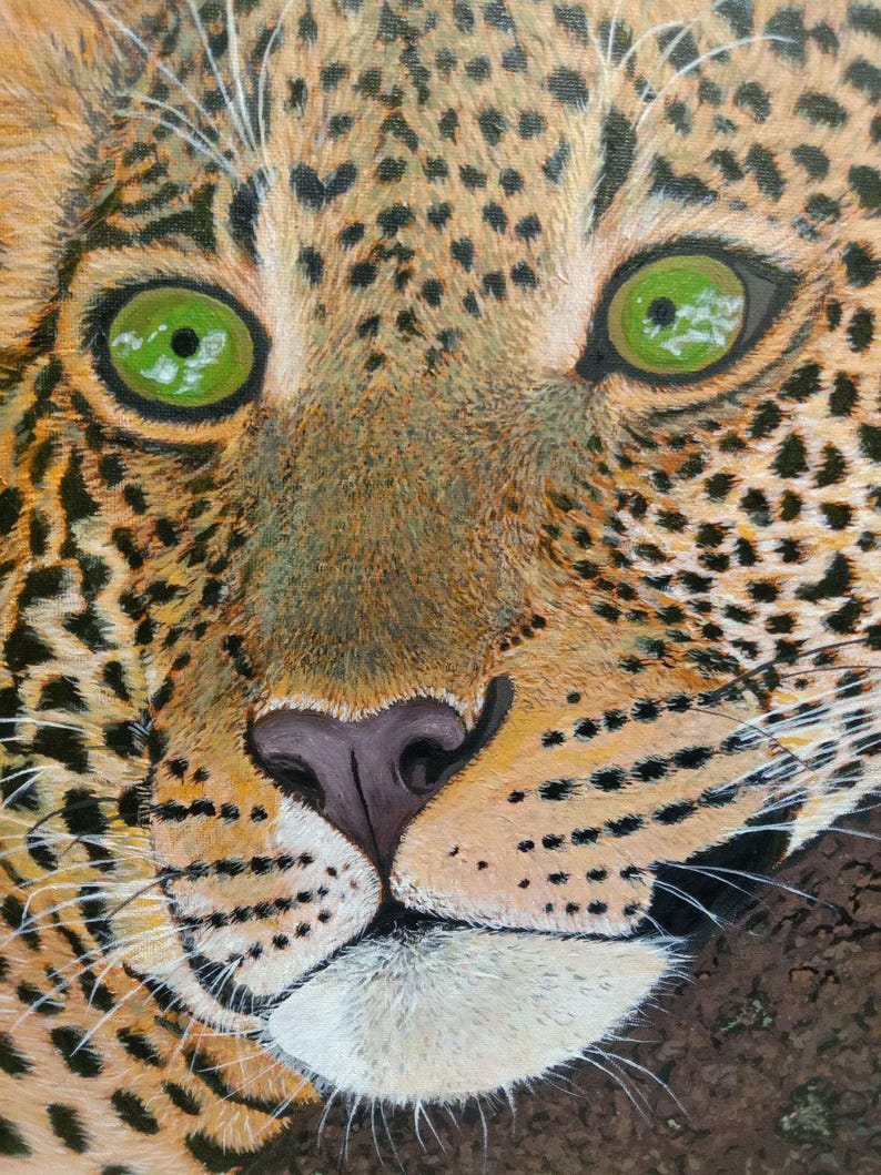 The Leopards Gaze - One of a King Wildlife Painting. Silent Power ...