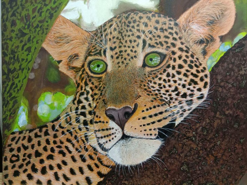 The Leopards Gaze - One of a King Wildlife Painting. Silent Power ...