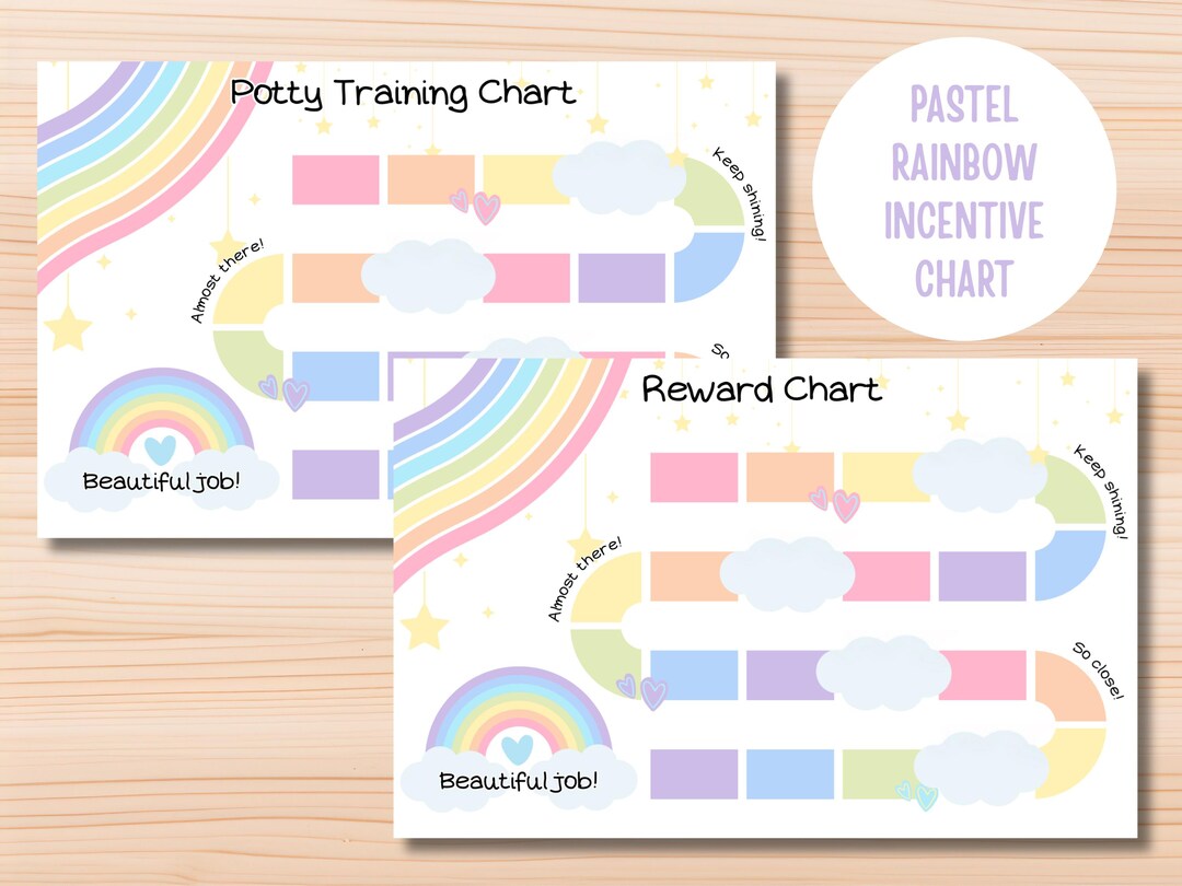 Pastel Rainbow Reward Chart: Toddler Incentive, Potty Training (digital ...