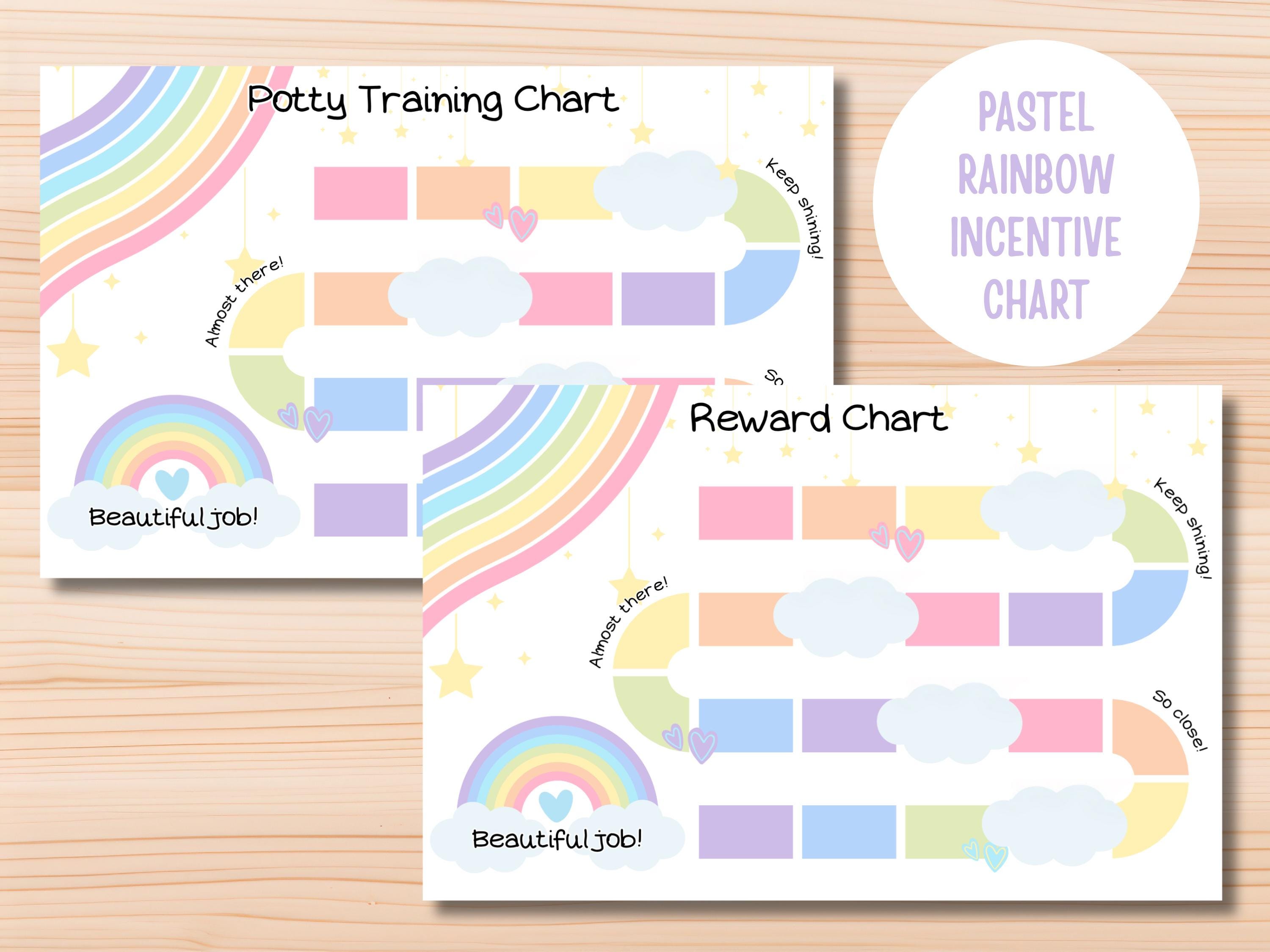 Pastel Rainbow Reward Chart: Toddler Incentive, Potty Training (digital ...