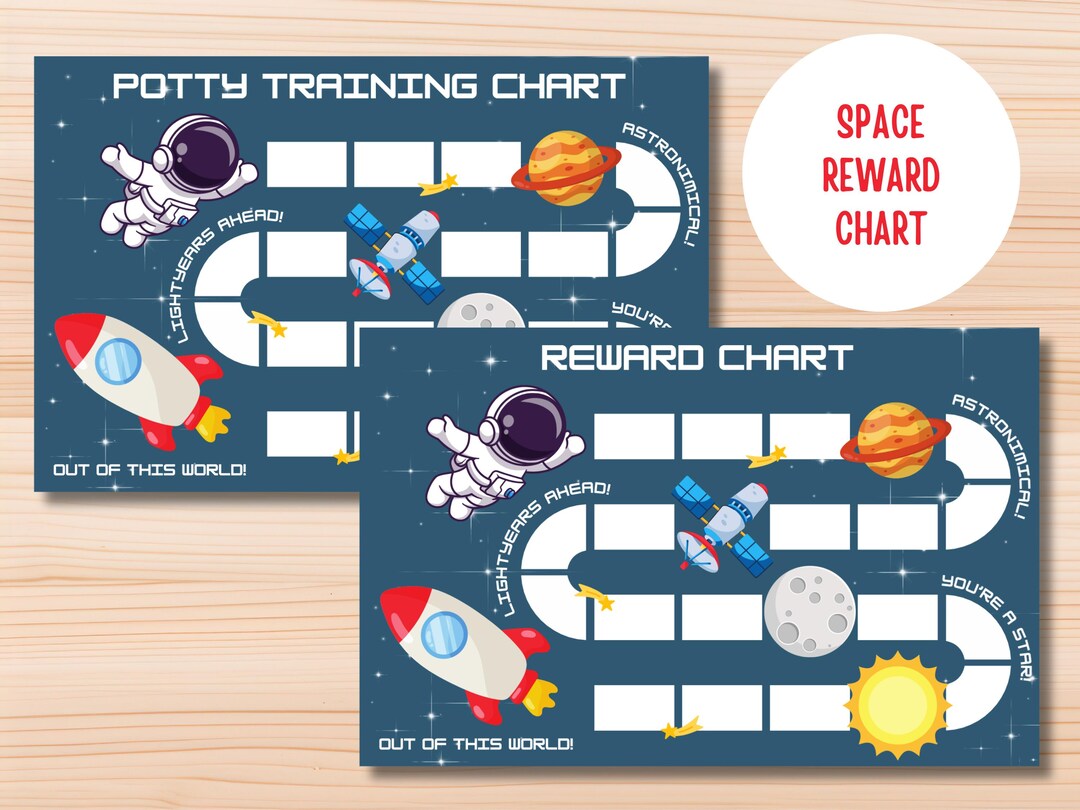 Space Reward Chart, Toddler Incentive Chart, Sticker Chart, Potty ...