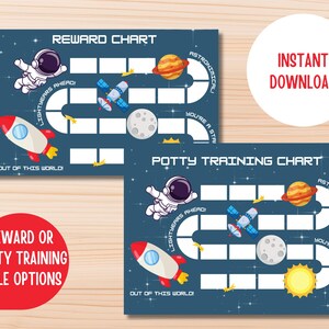 Space Reward Chart, Toddler Incentive Chart, Sticker Chart, Potty ...