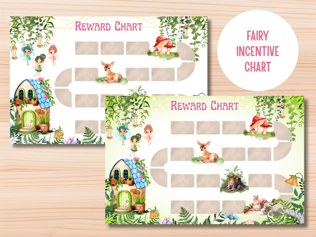 Woodland Fairy Reward Chart: Kids Printable Incentive Tracker (digital ...