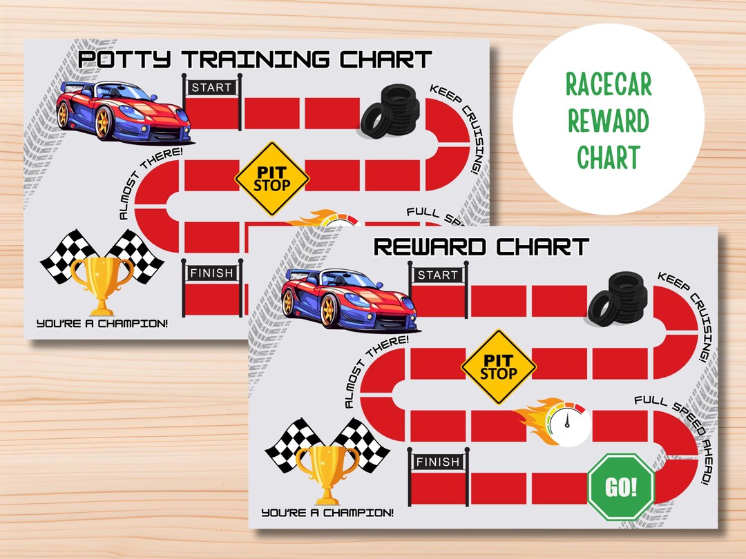 Race Car Reward Chart: Kids Potty Training, Chore Incentive (digital ...